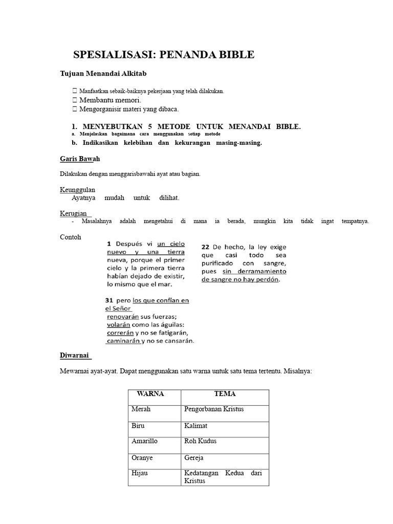 Spesialis Penanda Alkitab I | PDF
