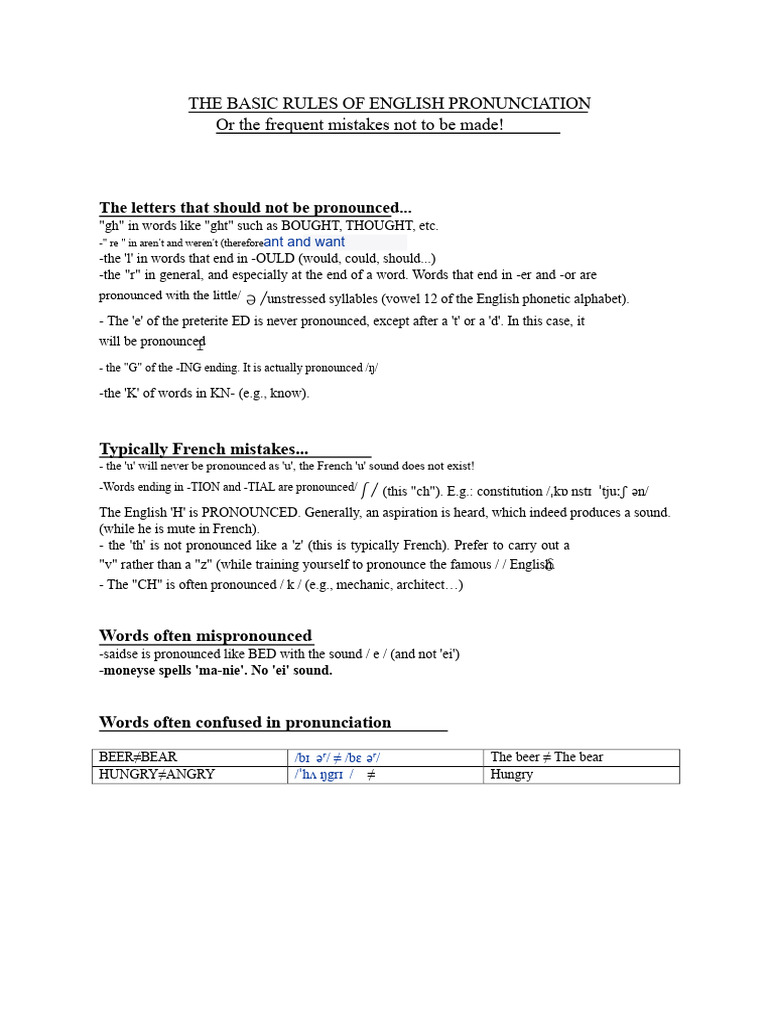 English Pronunciation Rules | PDF