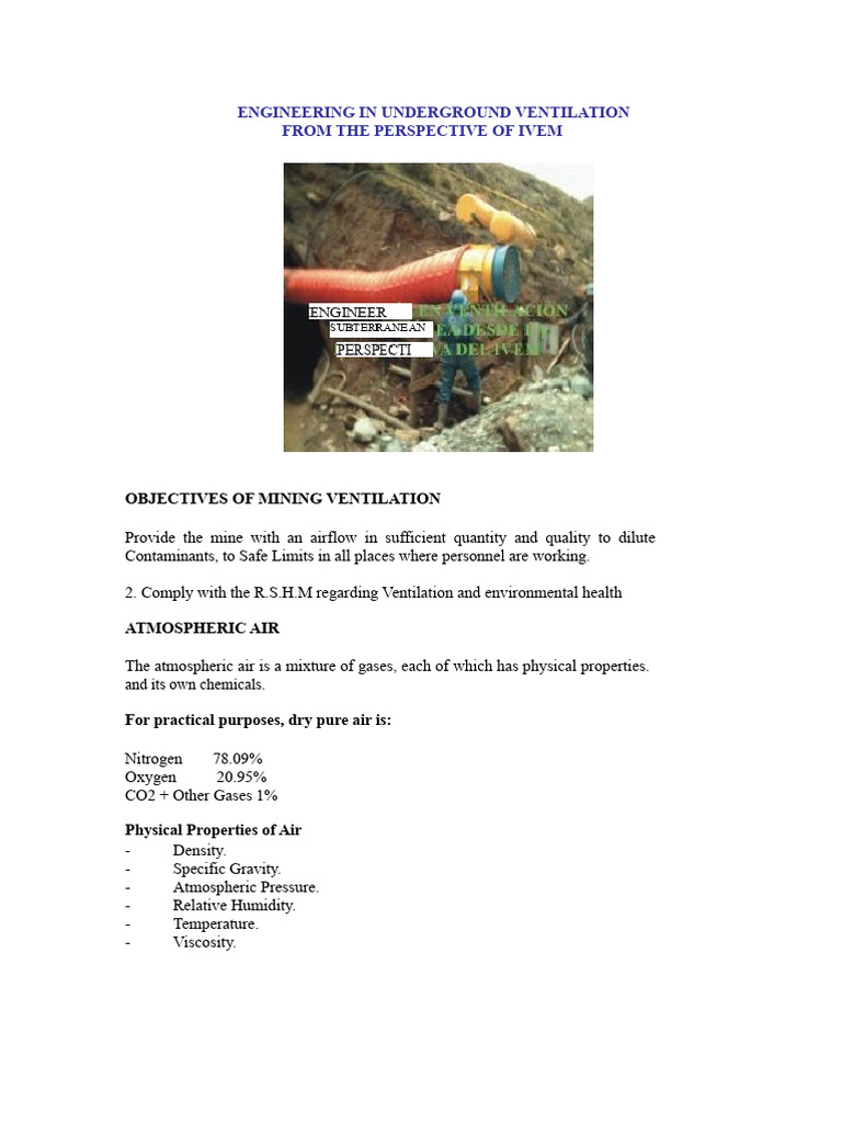 Mining Ventilation Engineering Insights | PDF | Atmosphere Of Earth ...