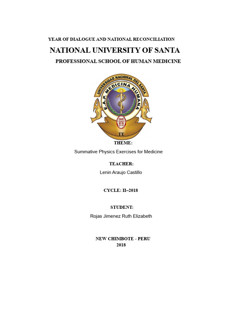 Summative Exercises Physics Medicine | PDF | Acceleration | Space
