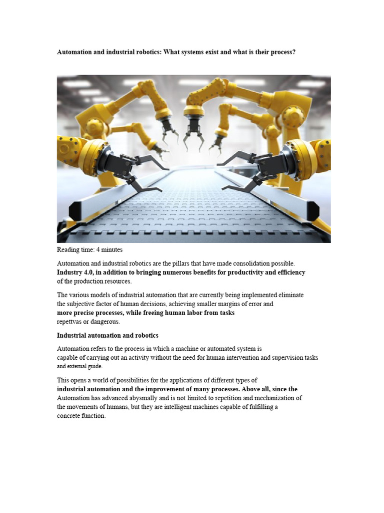 Automation and Industrial Robotics | PDF | Automation | Robotics