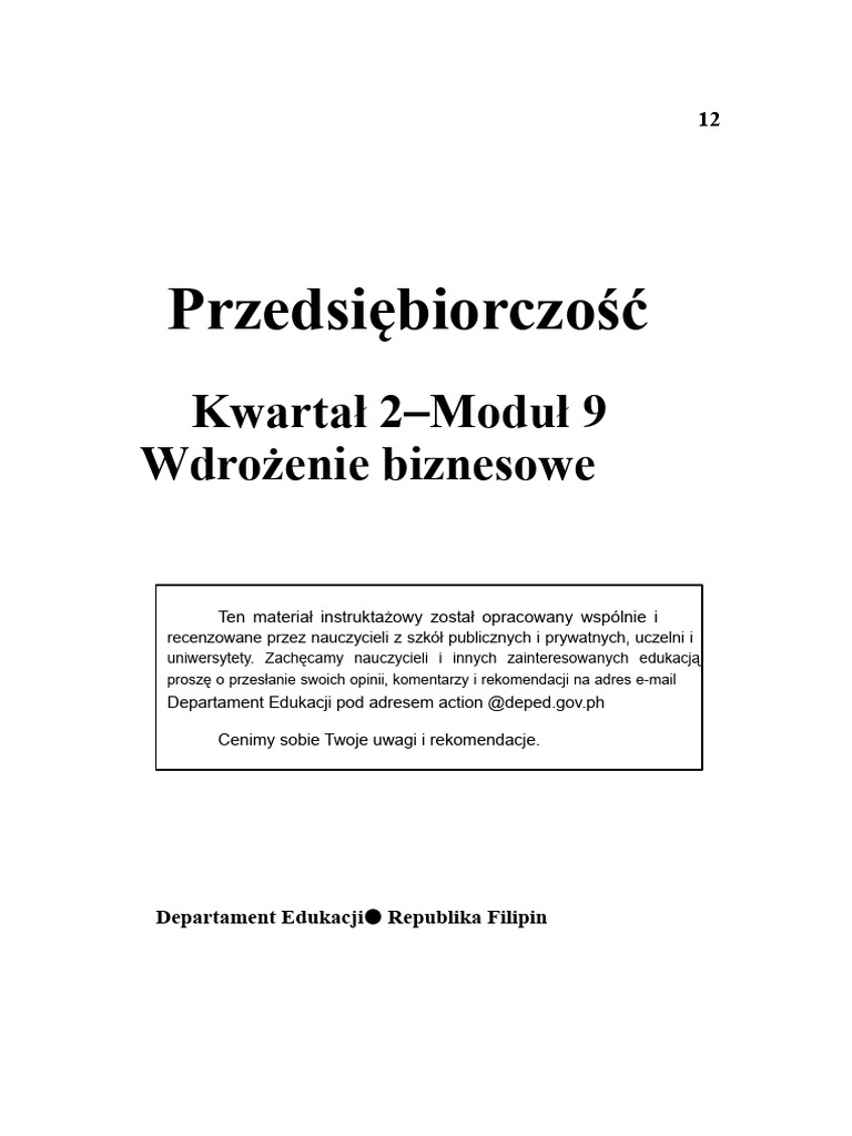 Entrep12 q1 Mod9 v2-PoziomPodziału | PDF