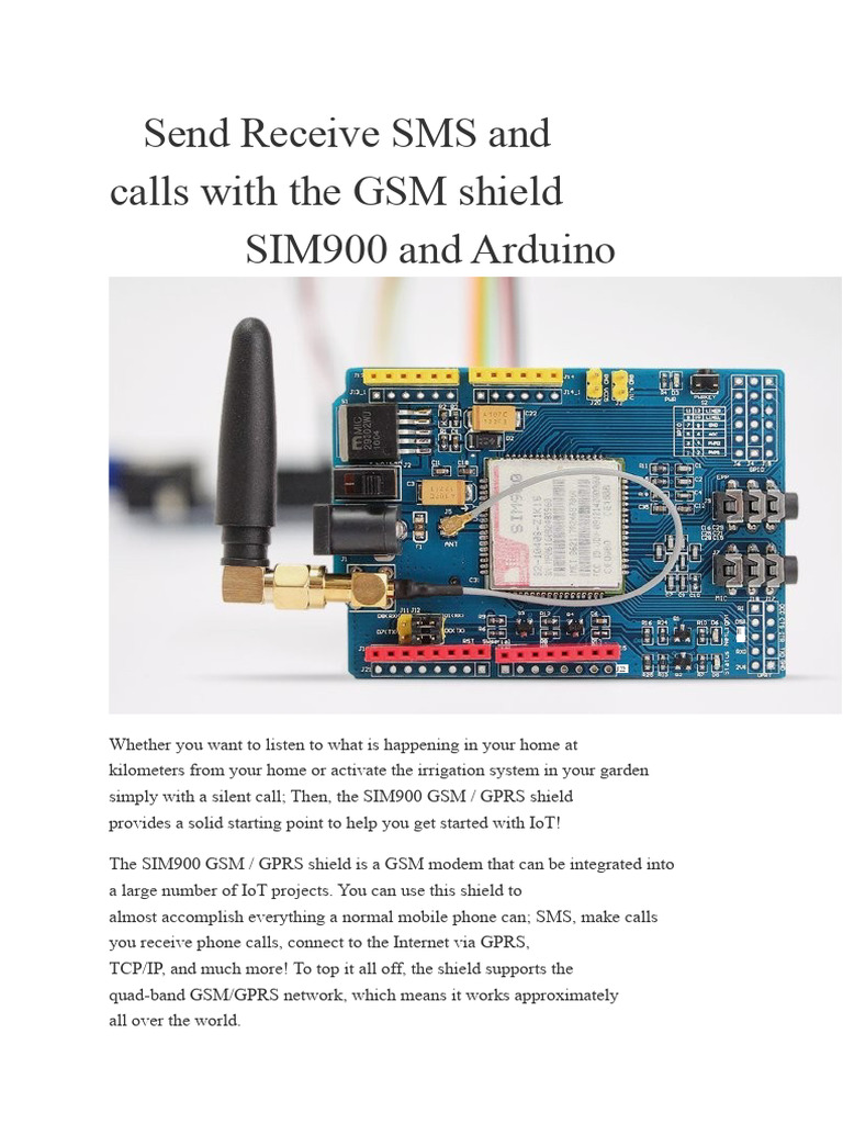 Arduino SIM900 GSM Shield Guide | PDF | Arduino | Gsm