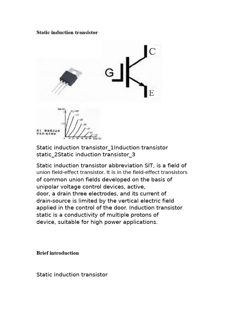 Static Induction Transistor | PDF | Field Effect Transistor | Transistor