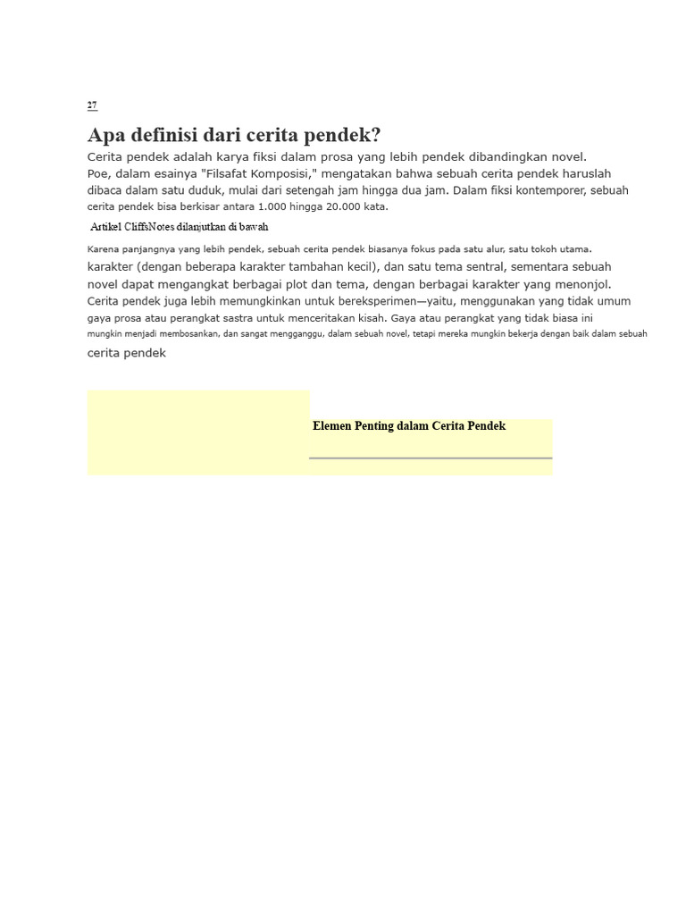 Cerita Pendek | PDF