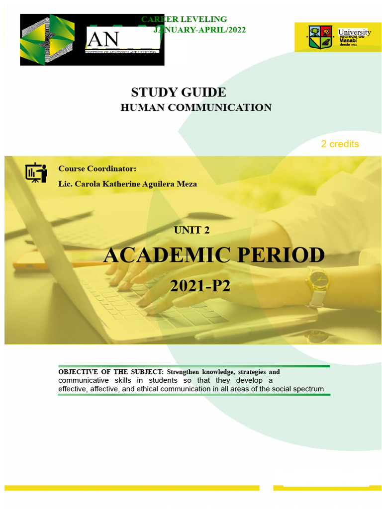 Study Guide Unit 2 Human Communication 2021-P2 | PDF | Communication ...
