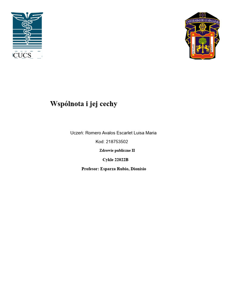 Wspólnota I Jej Cechy | PDF