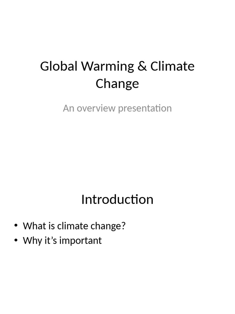 Climate Change Presentation | PDF