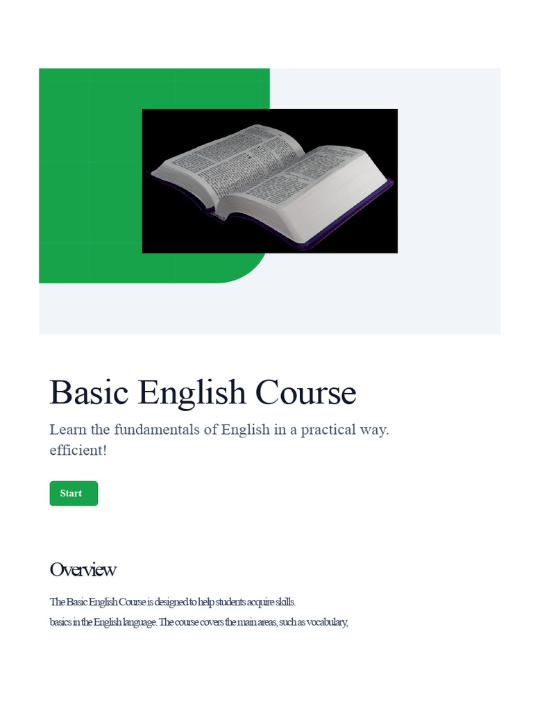 Basic English Course: Learn Essentials | PDF | English Language ...