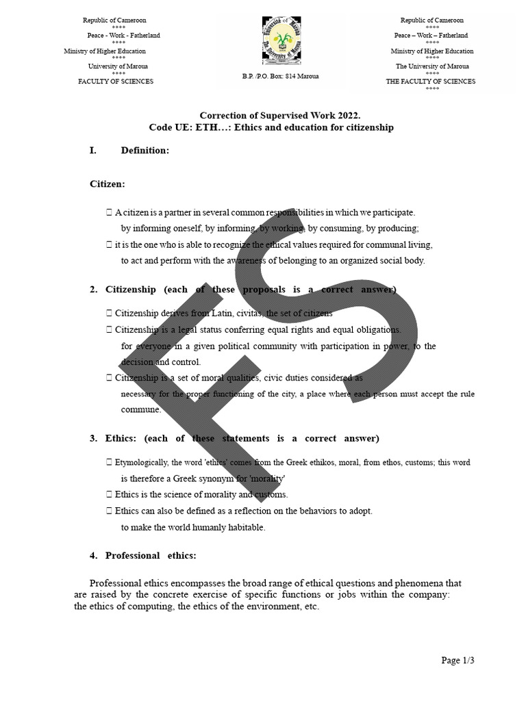 Correction of Directed Work 2022 | PDF | Morality | Rights