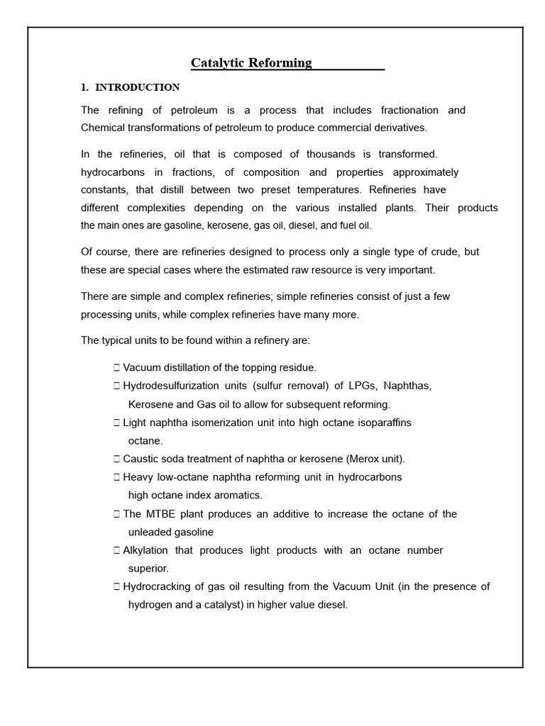 Understanding Catalytic Reforming Process | PDF | Cracking (Chemistry ...