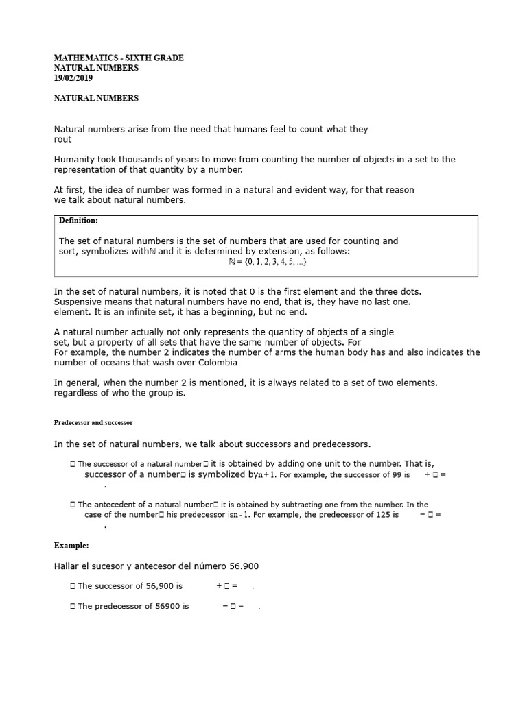 Natural Numbers Theory Sixth Grade | PDF | Natural Number | Methodology