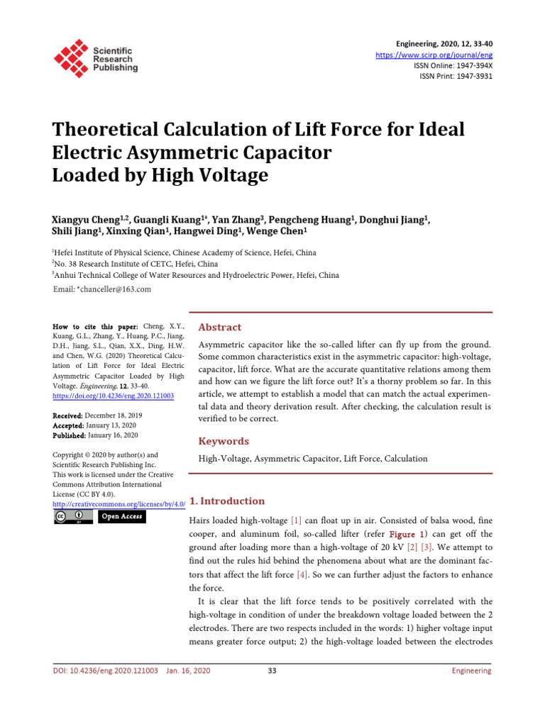 The Lifter Asymmetric Capacitor Experiments | PDF | Capacitor | Dielectric