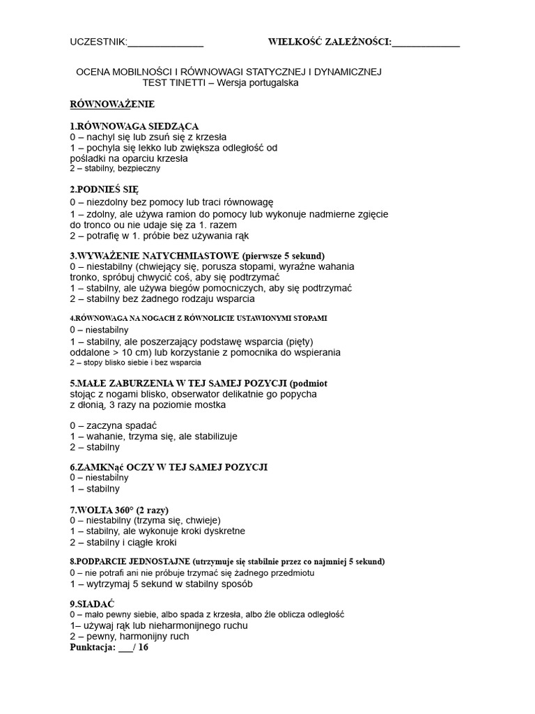 Test Tinetti PDF | PDF