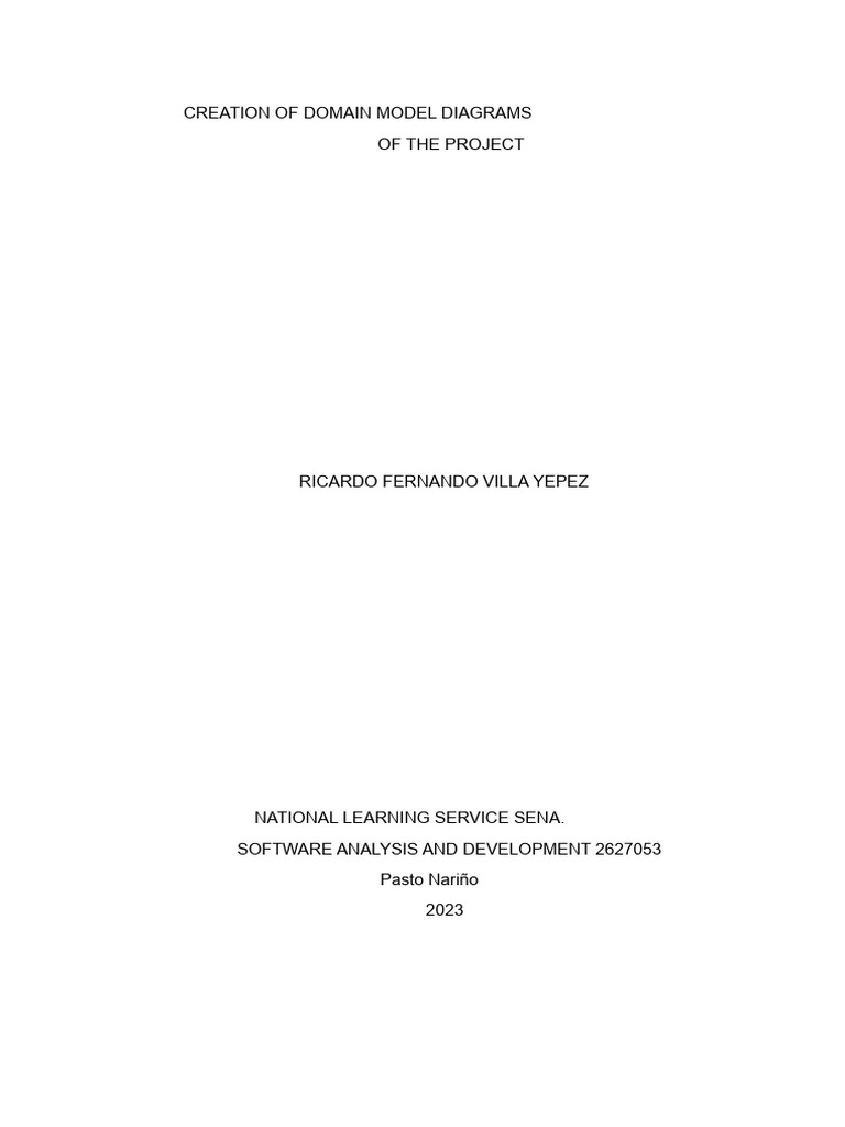 Creation of The Domain Model Diagrams of The Project. GA2-220501093-AA2 ...