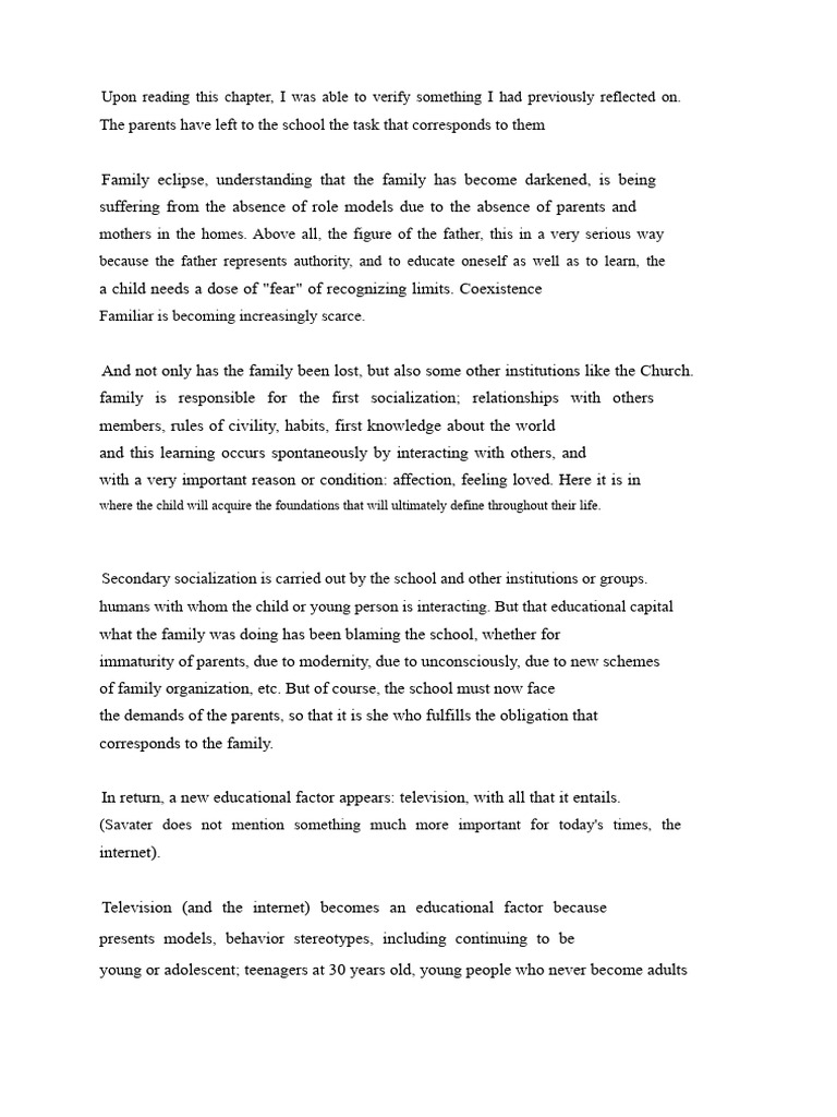 The Eclipse of The Family Chap. 3 | PDF | Socialization | Family