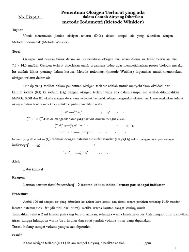 Oksigen Terlarut | PDF