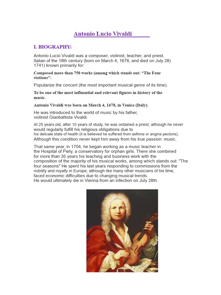 Antonio Vivaldi | PDF | Concerto | Baroque Music