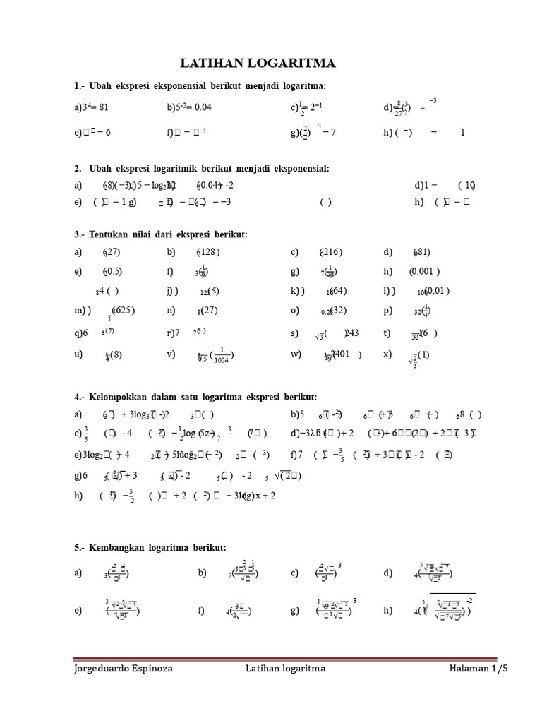 Logaritma Untuk Pemula | PDF