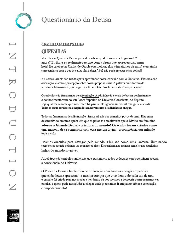 Descubra Sua Deusa com Oráculos | PDF | Oráculo | Mitologia grega