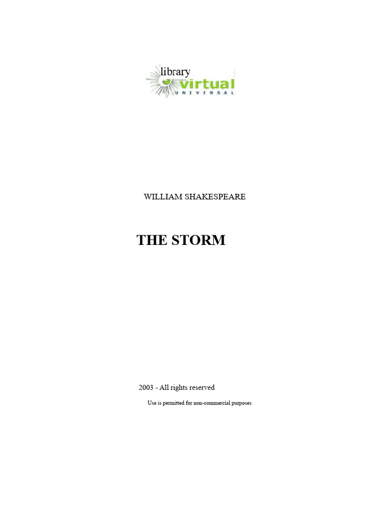 Shakespeare's The Storm: Character Overview | PDF | The Tempest