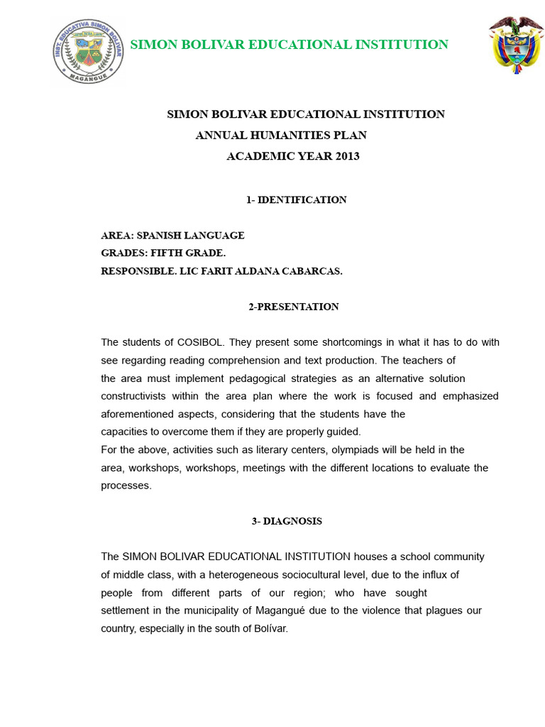 ANNUAL SPANISH PLAN 5th GRADE | PDF | Semantics | Narrative
