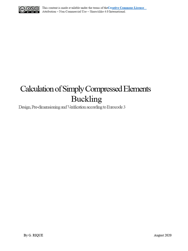 Buckling Calculation per Eurocode 3 | PDF | Buckling | Structural ...