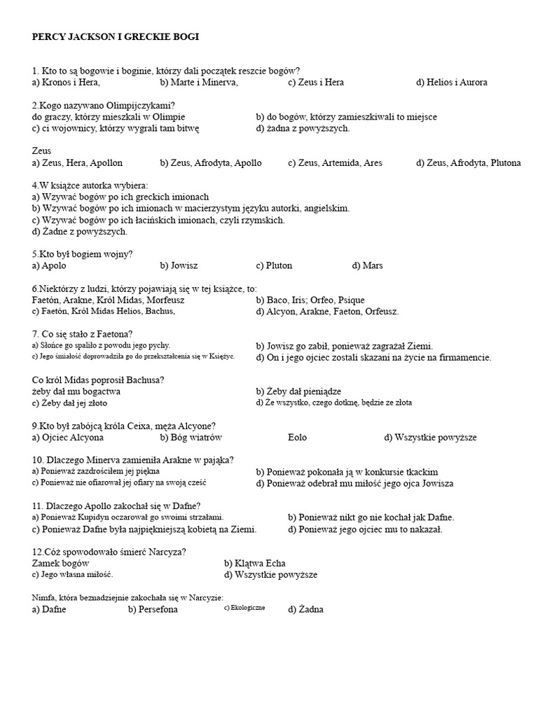 Percy Jackson I Grecki Bogowie | PDF