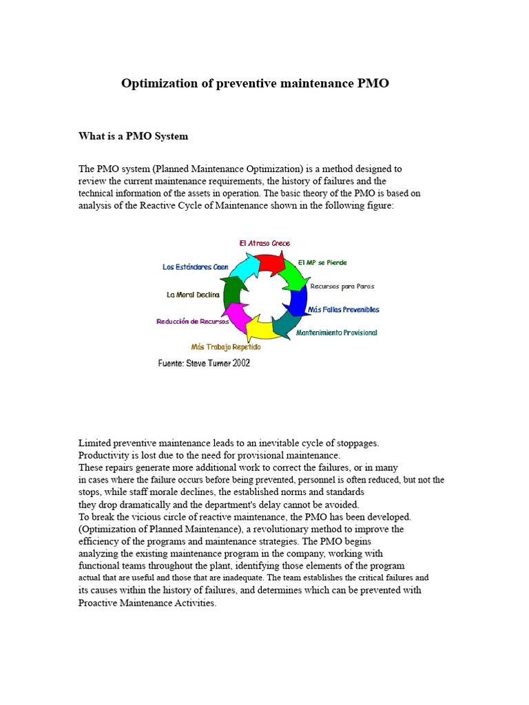 PMO System for Maintenance Optimization | PDF | Reliability Engineering ...