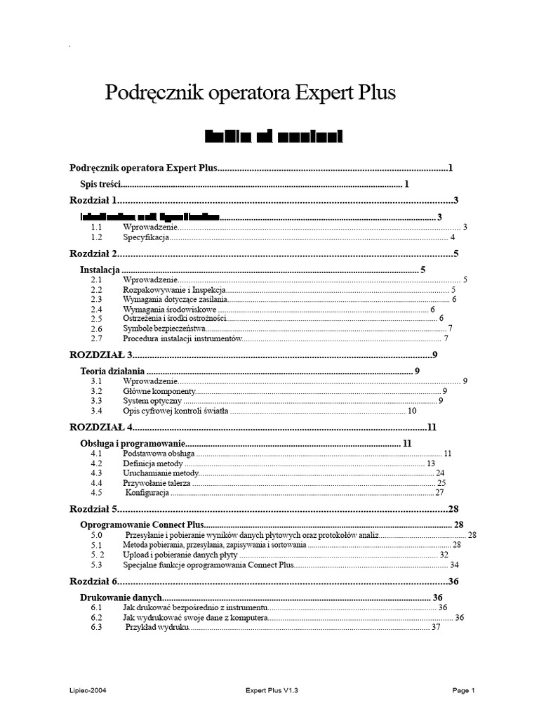Podręcznik Obsługi Biochrom Asys Expert Plus V1.3 | PDF