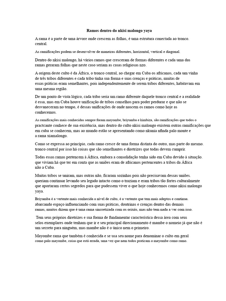 Ramos Dentro Do Nkisi Malongo Yaya | PDF | África | Cuba