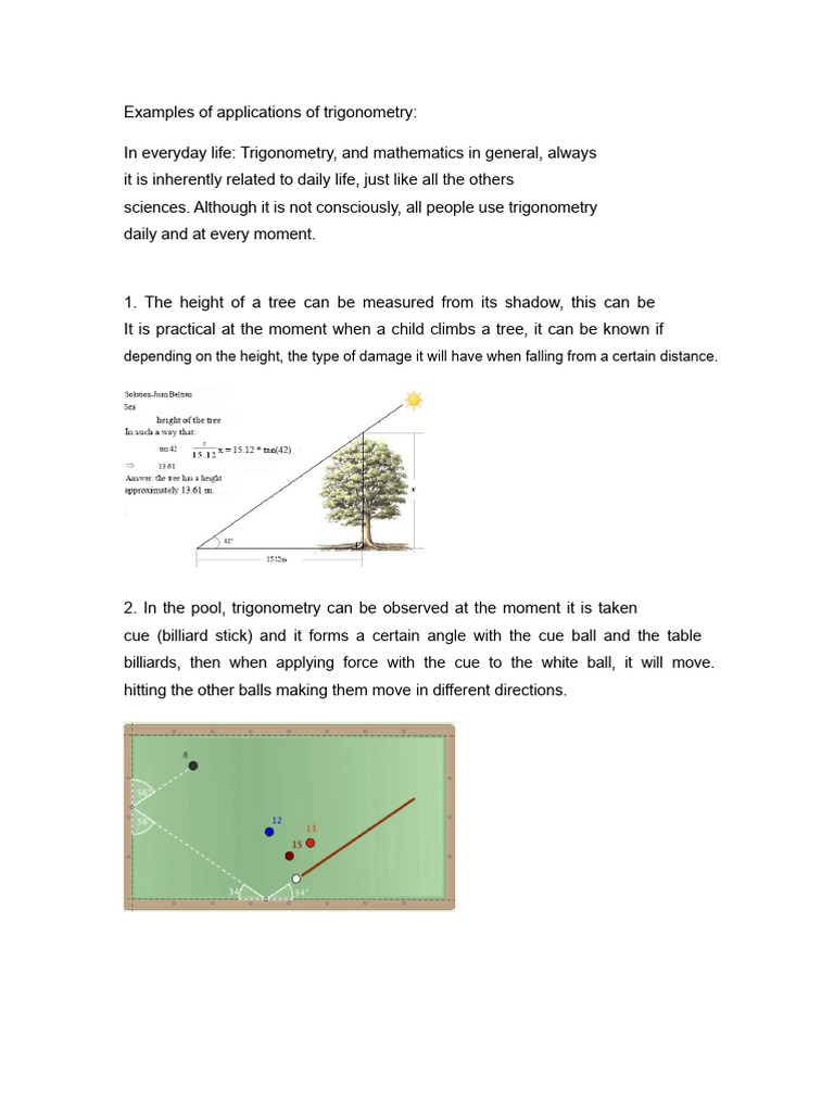 Some Applications of Trigonometry in Everyday Life | PDF | Trigonometry ...