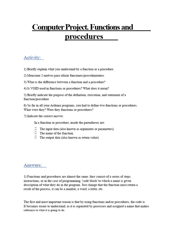 Understanding Functions and Procedures | PDF | Parameter (Computer ...