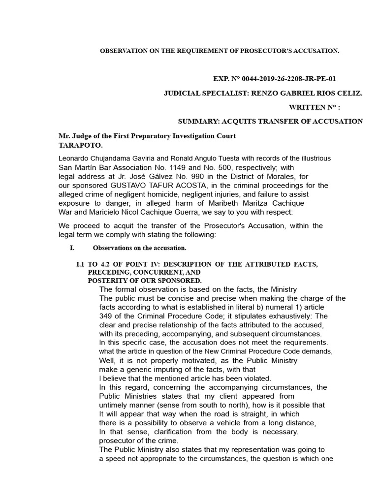 Observation On The Requirement of Prosecutorial Accusation | PDF ...