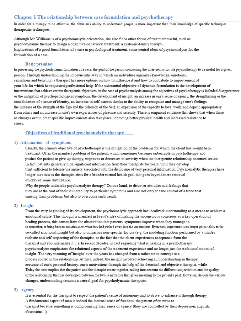 Case Formulation in Psychotherapy Insights | PDF | Psychotherapy ...