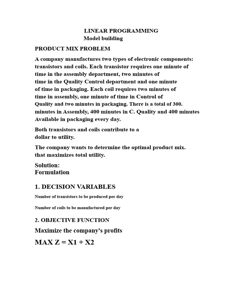 Linear Programming | PDF | Linear Programming | Loss Function