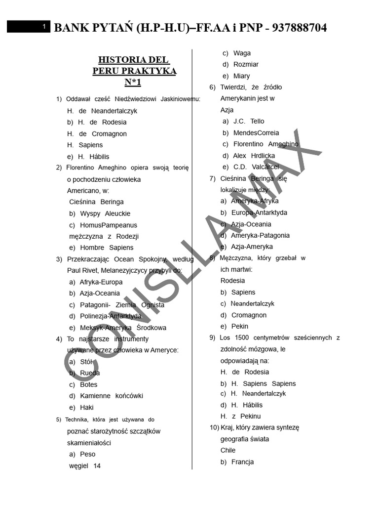 HISTORIA-PERU-Bank pytań-HP-PNP-przeszłe937888704 PDF | PDF