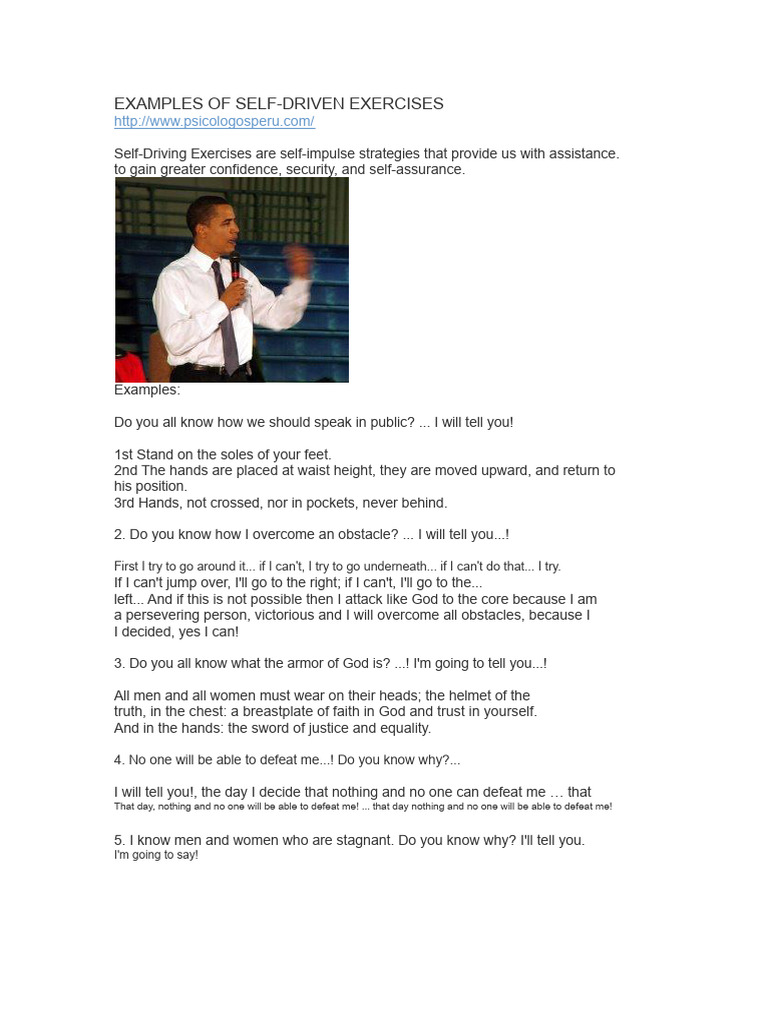 Self-Driven Exercises for Confidence | PDF