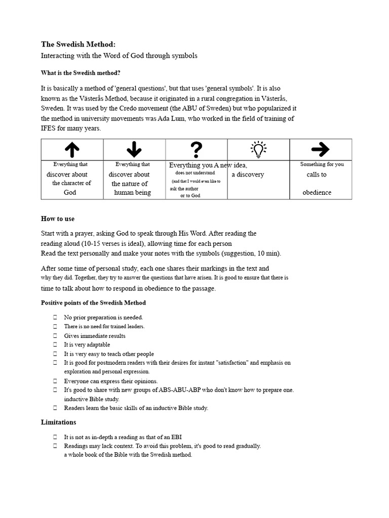 The Swedish Method | PDF | Bible | Jesus