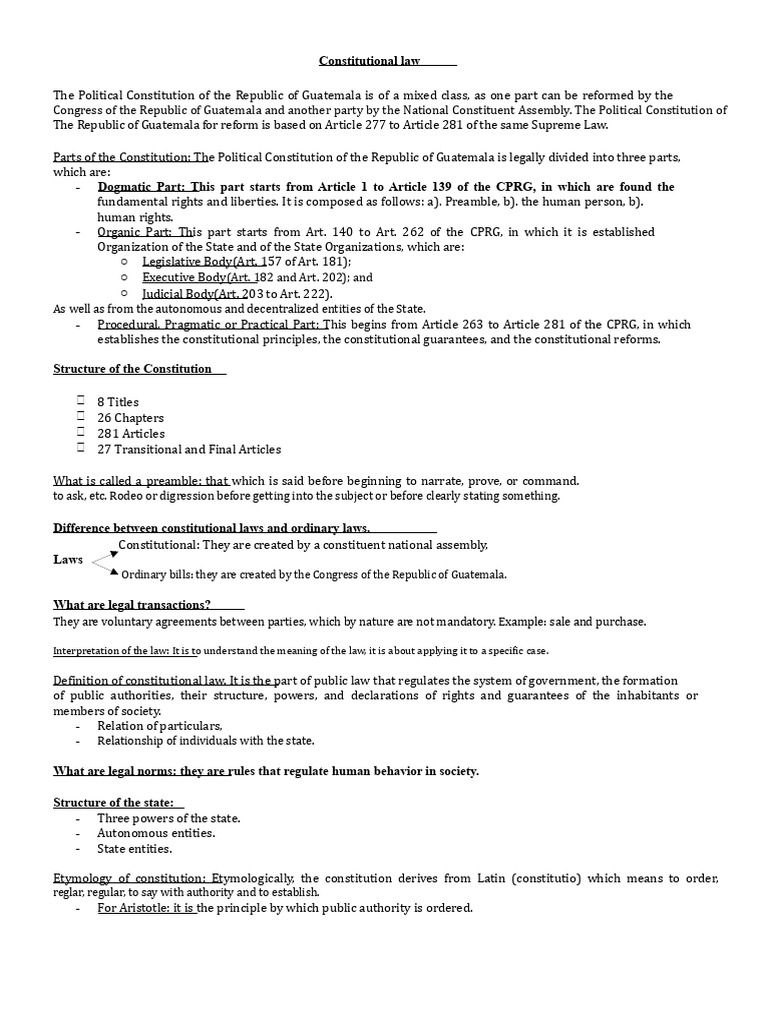 Overview of Guatemalan Constitution | PDF | Territorial Waters ...