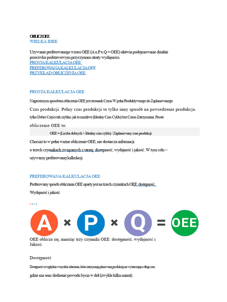 Oblicz Oee | PDF