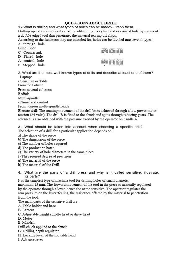 Questions About Drill | PDF | Drill | Drilling