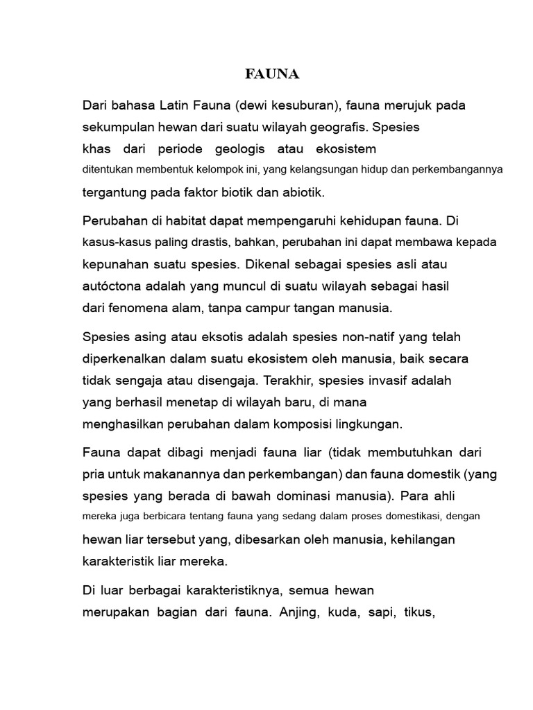 FAUNA Dan Flora Definisi 10 Halaman | PDF