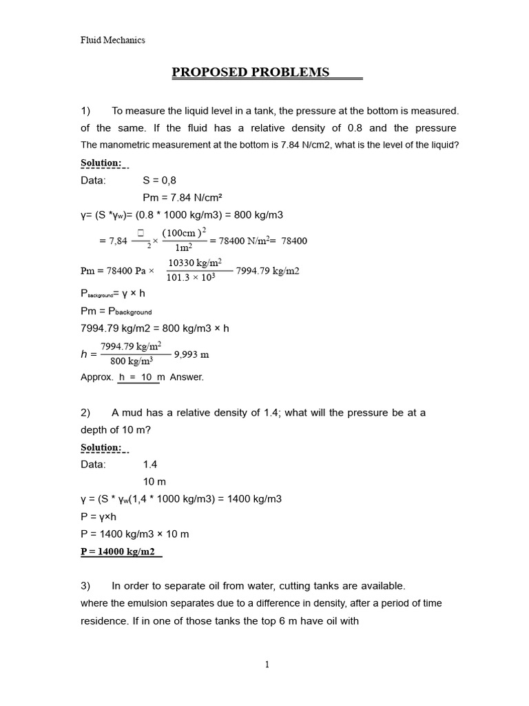 Old Reliable Solution | PDF | Pressure | Pressure Measurement