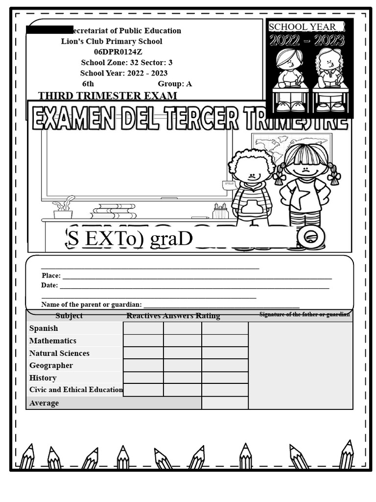 6th Grade Third Trimester Exam 2023 | PDF | Milky Way | Gross Domestic ...
