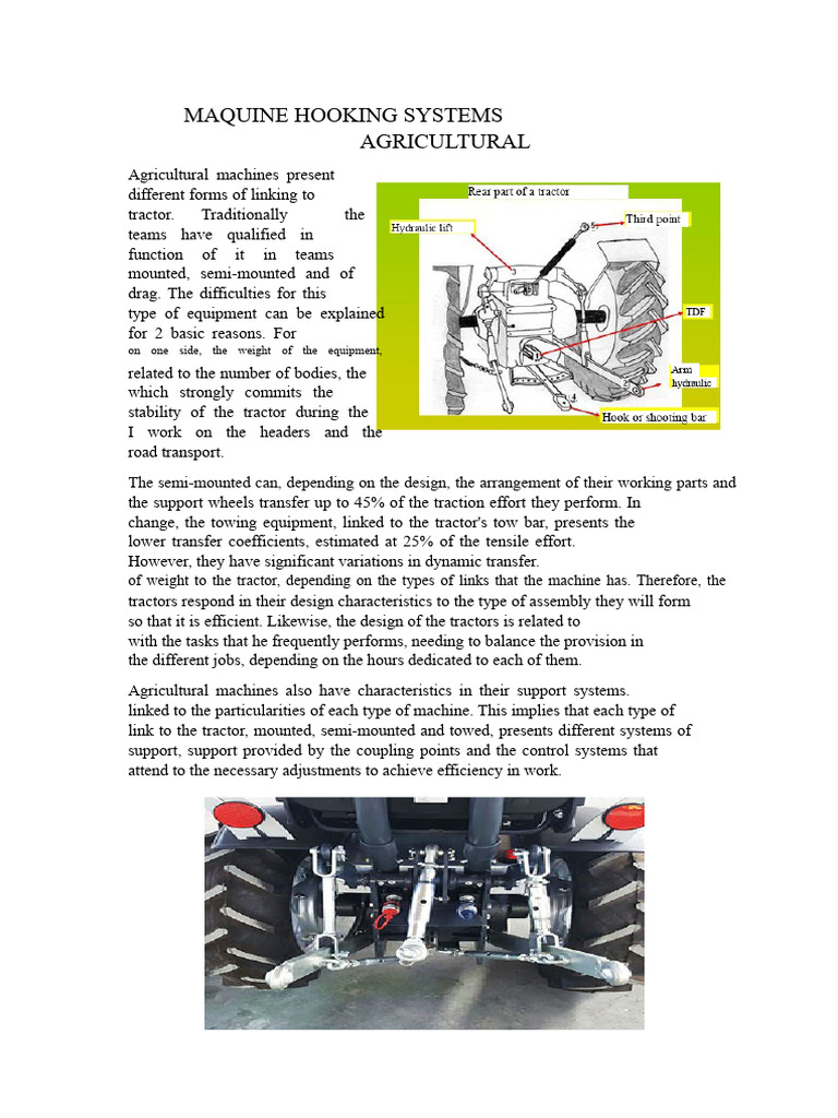 Tractor Hitch Systems Overview | PDF | Tractor | Trailer (Vehicle)