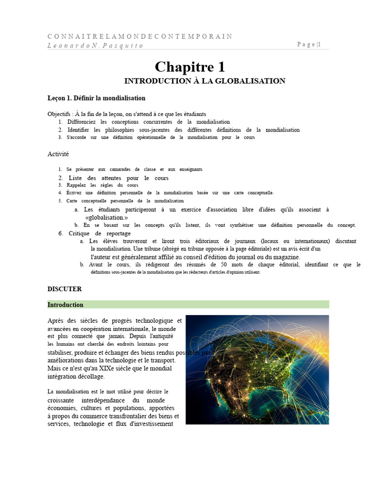 Introduction à la mondialisation moderne | PDF | Globalisation | Route ...