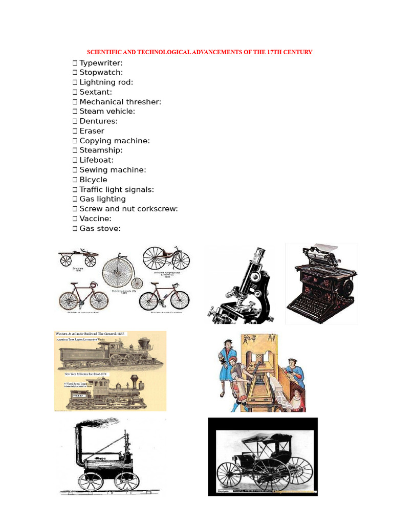 Scientific and Technological Advances of The 17TH Century | PDF