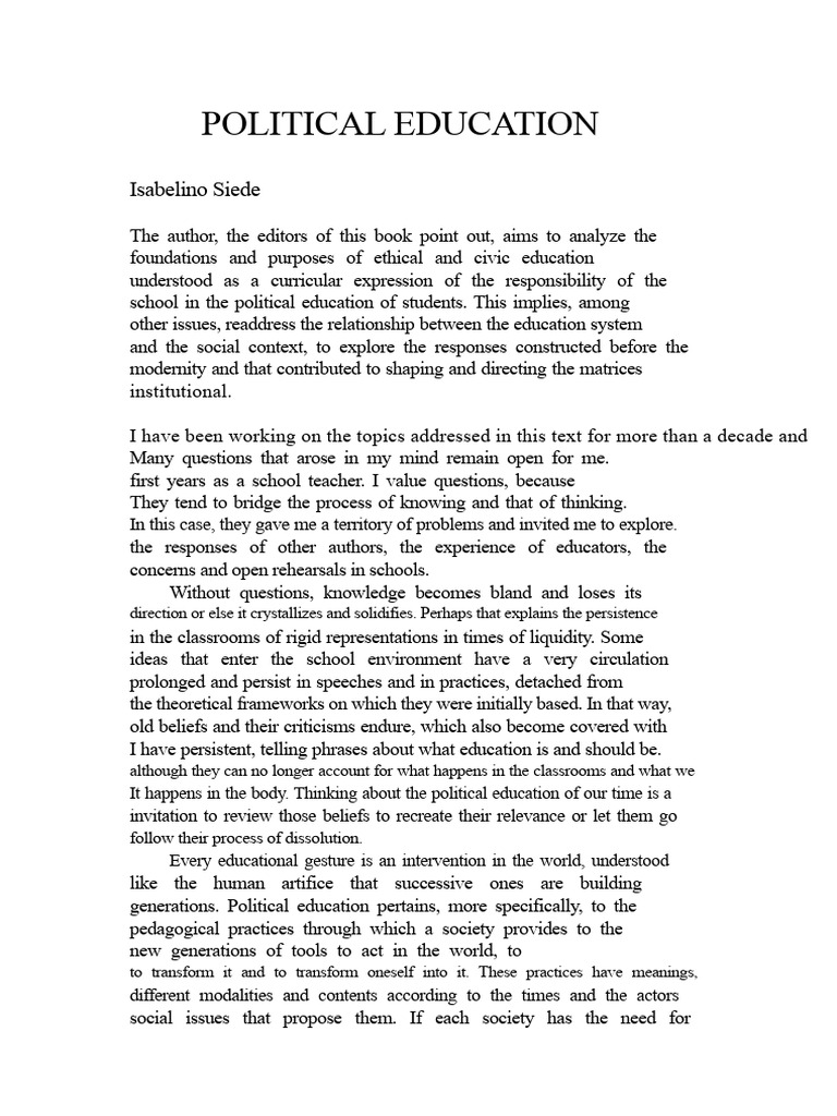 SIEDE - Political Education | PDF | Citizenship | Liberal Arts Education