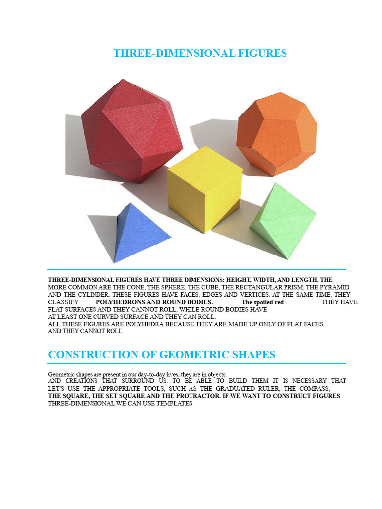 Three-Dimensional Figures PDF | PDF | Shape | Triangle
